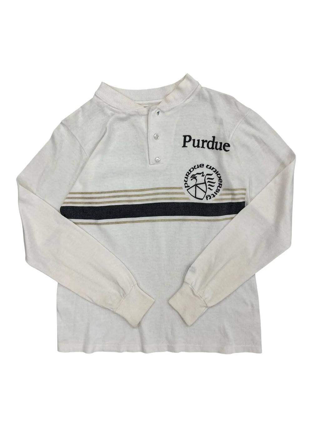 Vintage 80s Purdue University Graphic Long Sleeve Shirt - S - Hammered ...